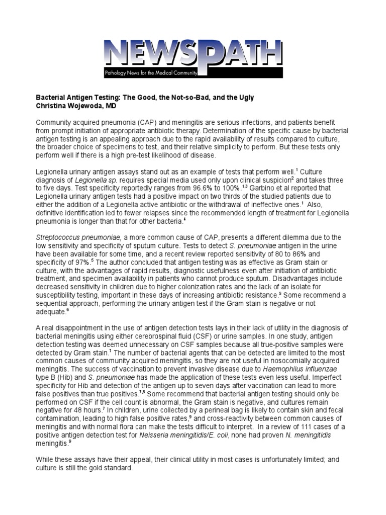 Bacterial Antigen Testing | PDF | Meningitis | Pneumonia
