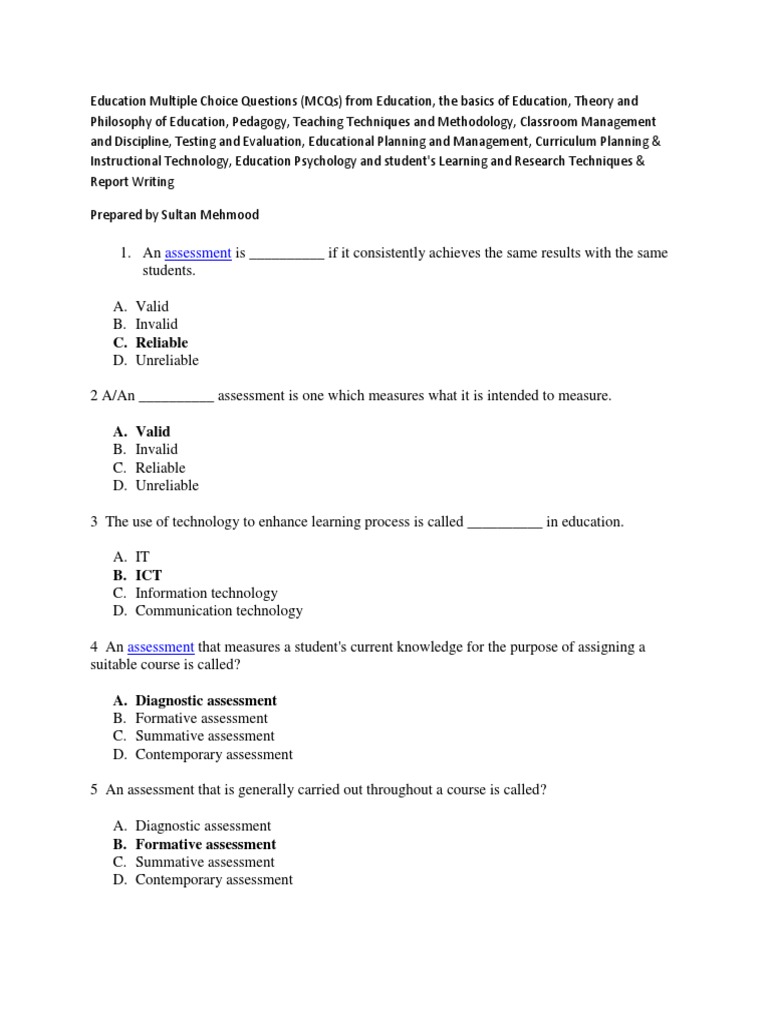 General Knowledge | PDF | Educational Assessment | Psychology