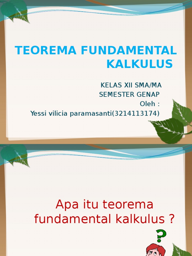 Teorema Fundamental Kalkulus | PDF