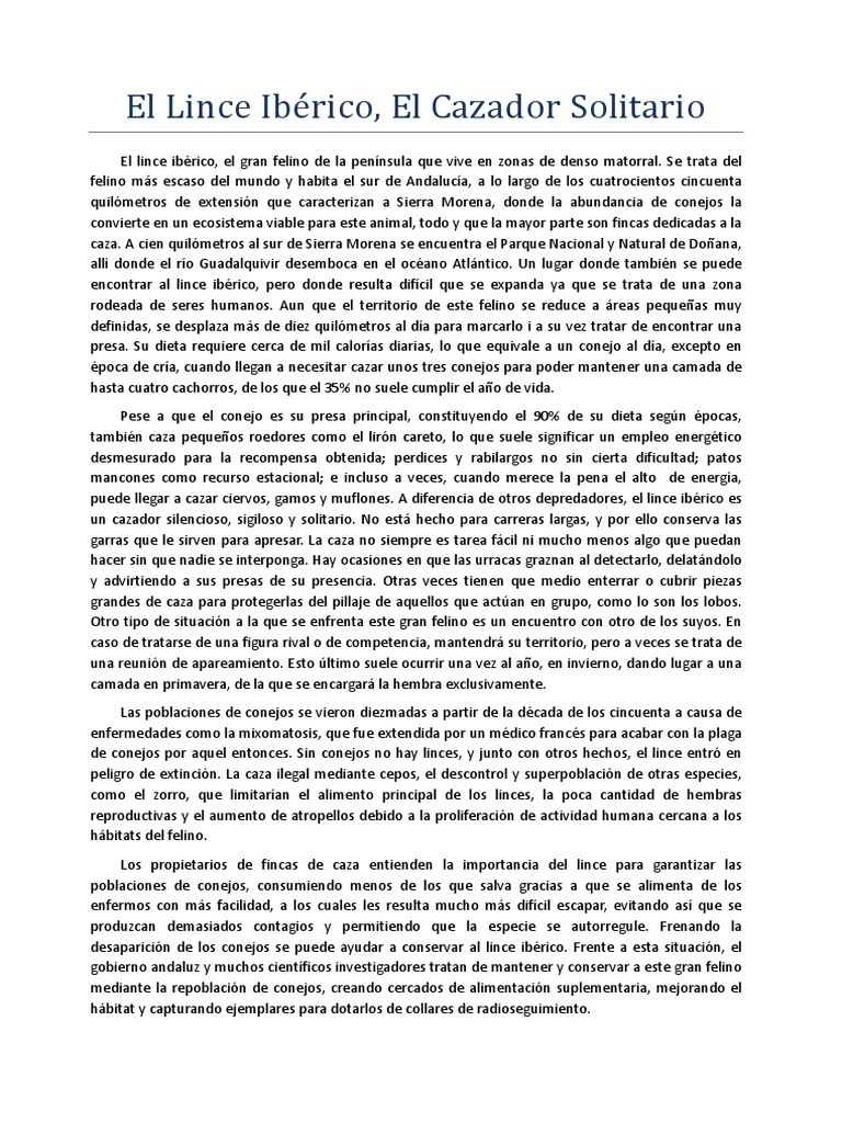 El Lince Iberico | PDF | Conservación | Ecosistema