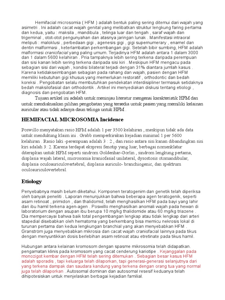 Hemifacial Microsomia: Etiologi, Diagnosis, dan Pengobatan | PDF ...