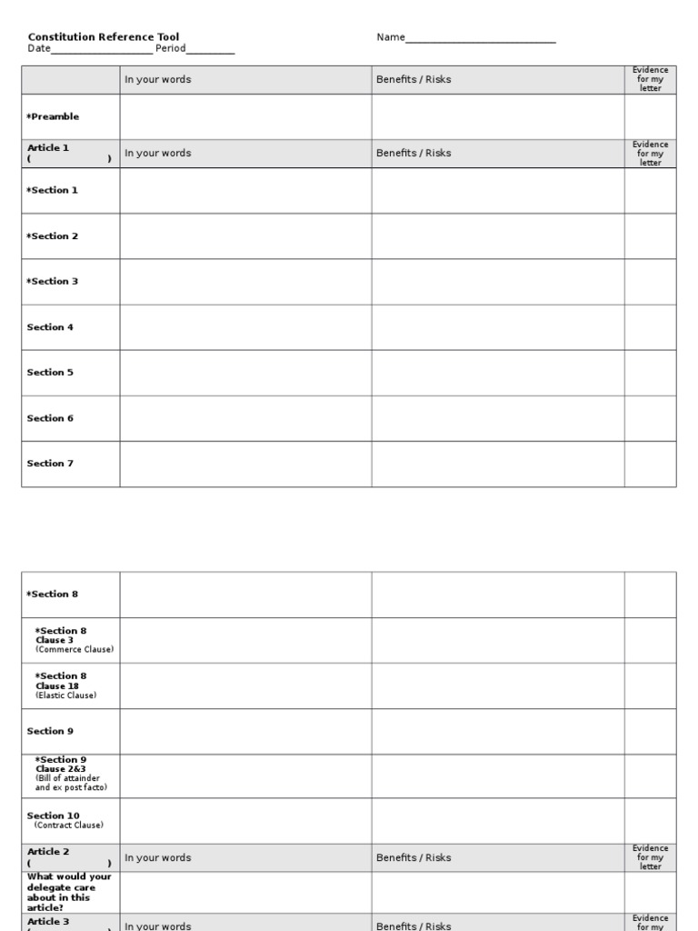 Constitution Reference Tool Guide | PDF