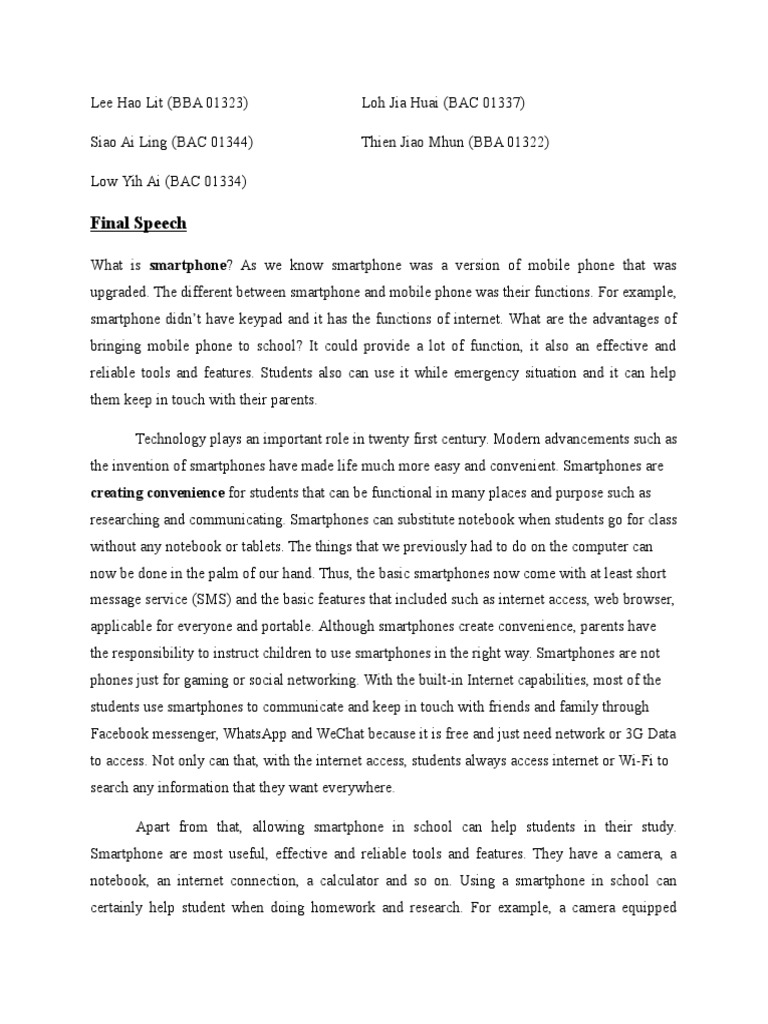 Writting Paragraph | Smartphone | Mobile Phones