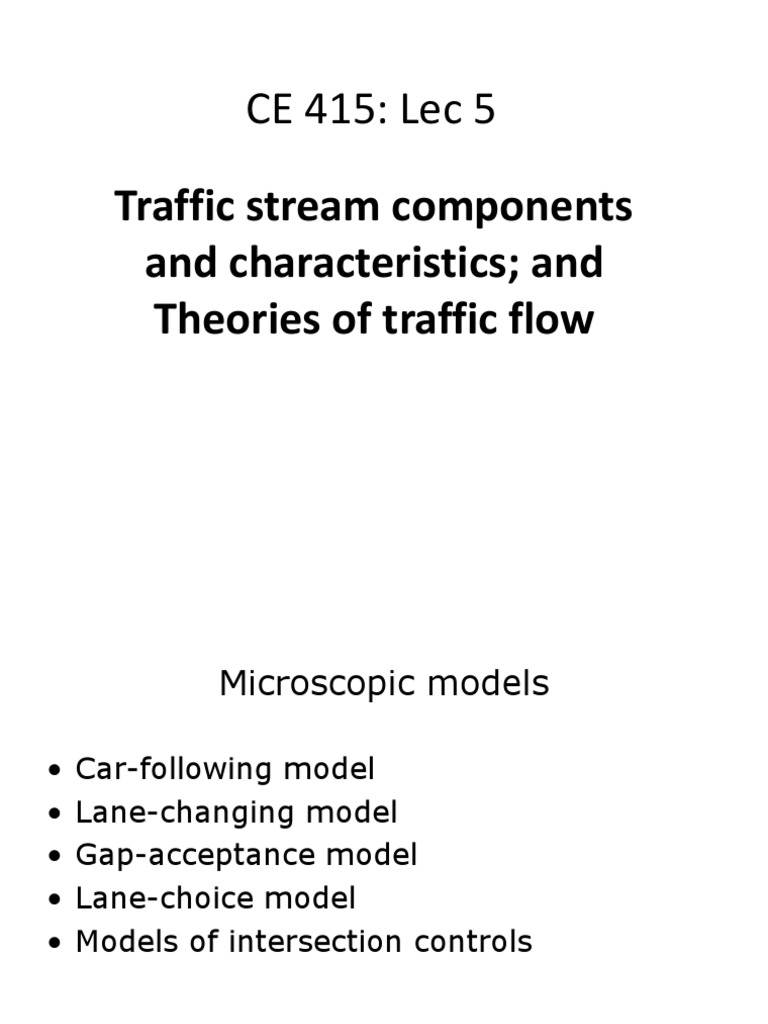Traffic Flow Fundamentals: An Overview of Microscopic Traffic Models ...