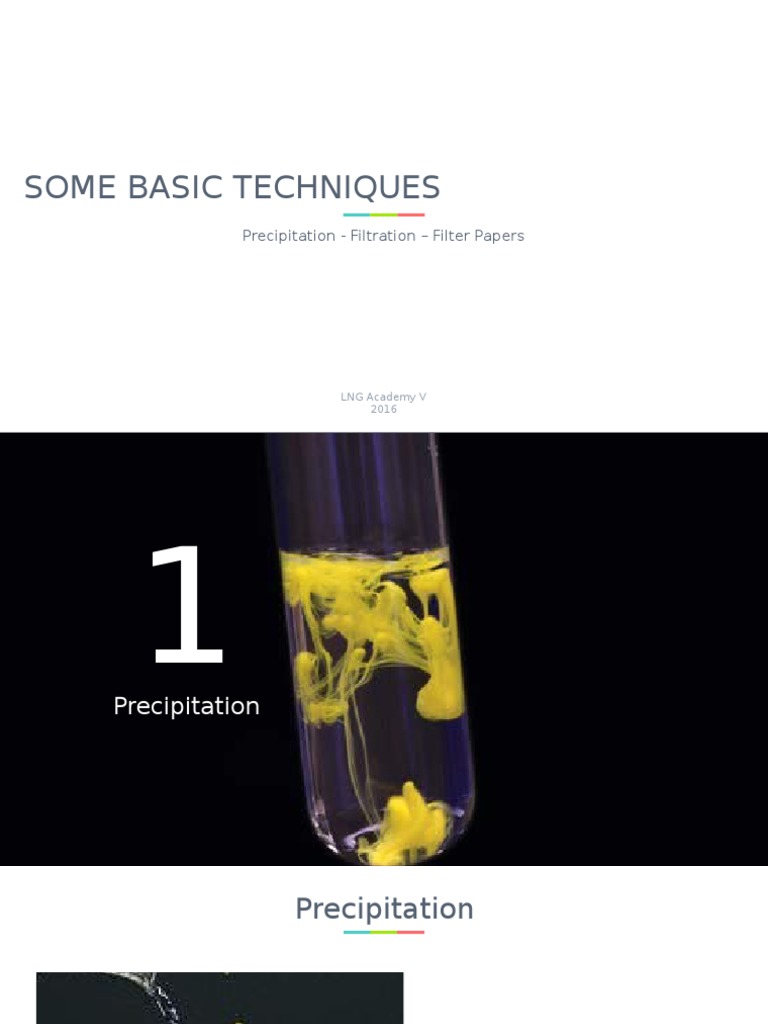 Some Basic Techniques: Precipitation - Filtration - Filter Papers | PDF ...