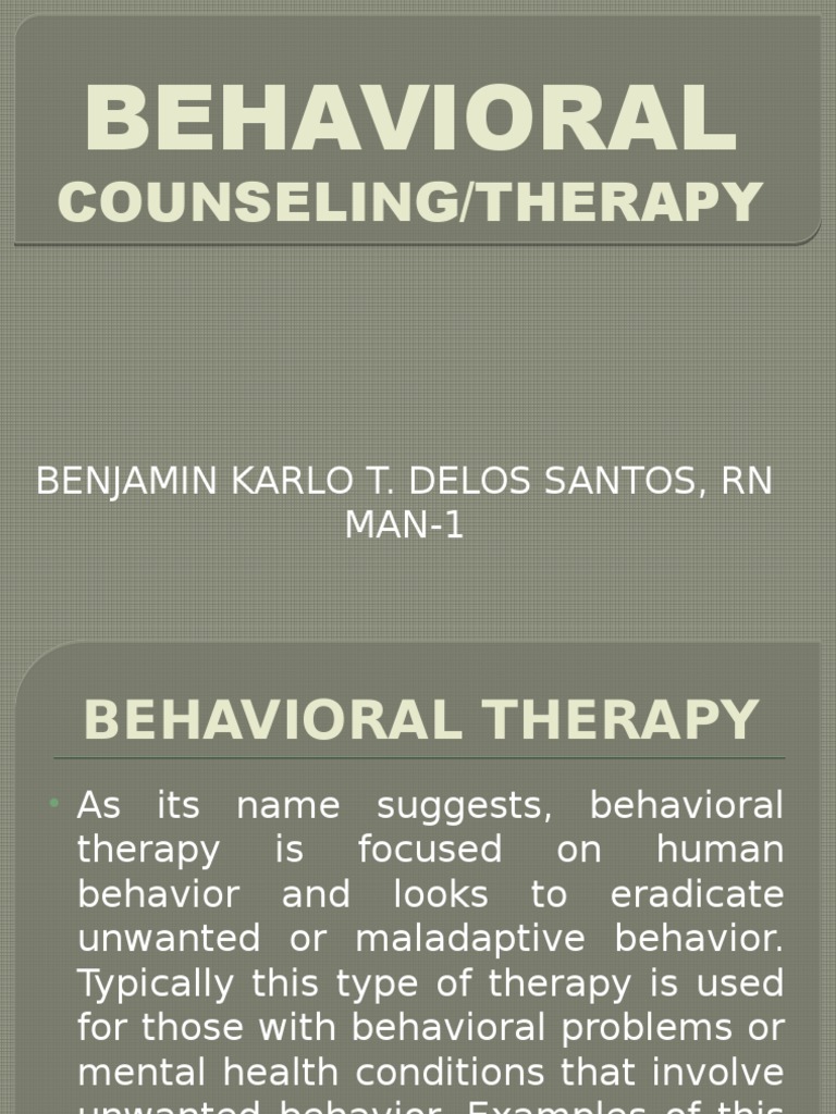 Behavioral Counseling | PDF | Behaviour Therapy | Psychotherapy