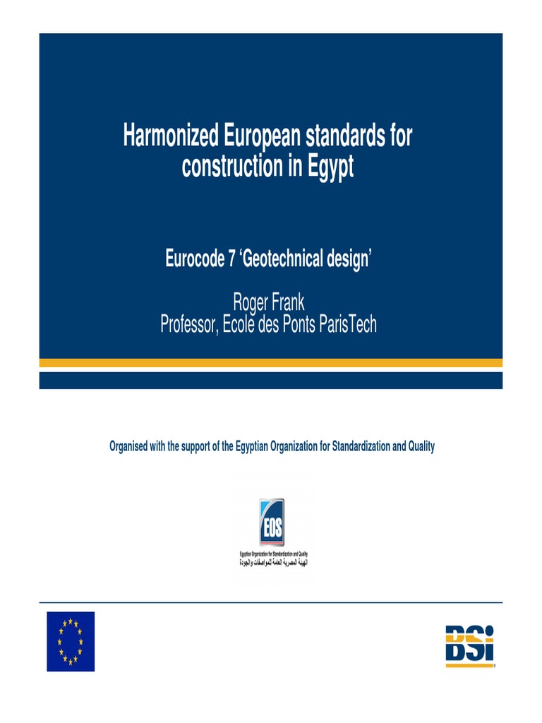 Eurocodes Egypt Work Frank EC7 PDF | PDF | Geotechnical Engineering | Deep Foundation