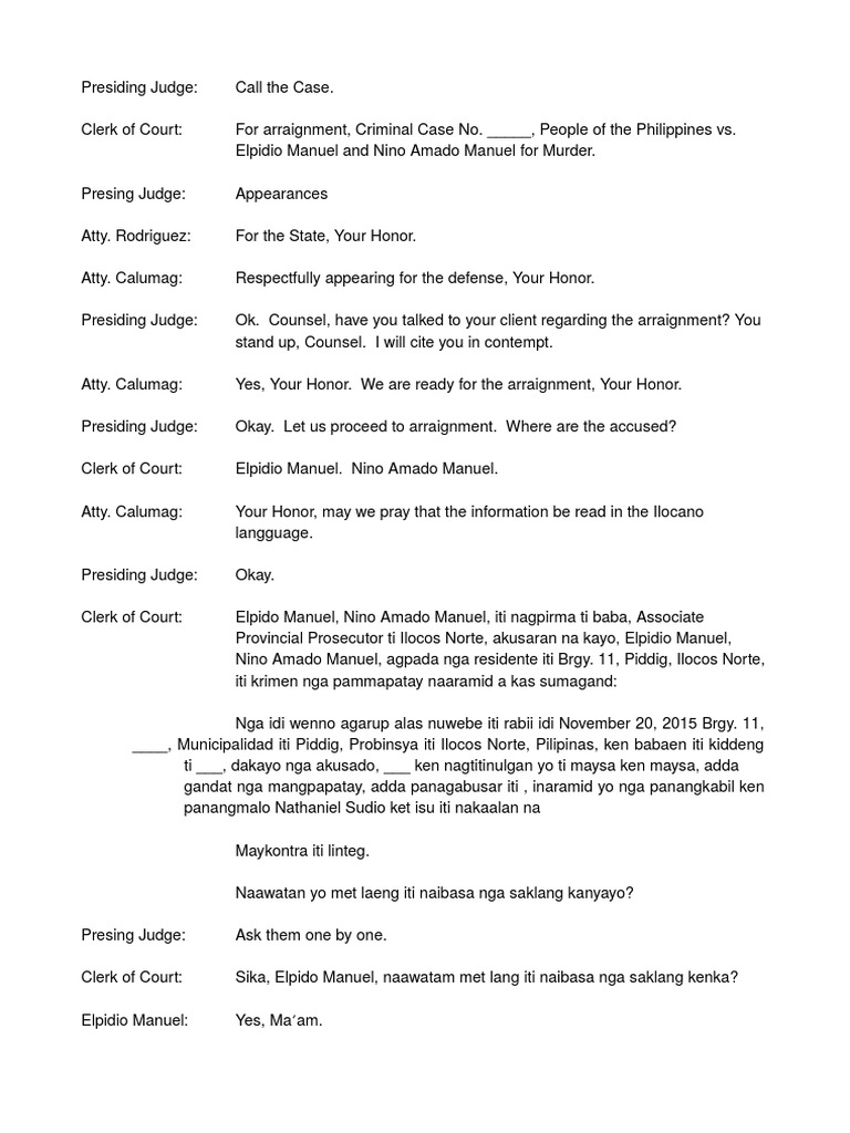 Transcript of Stenographic Notes | Testimony | Witness