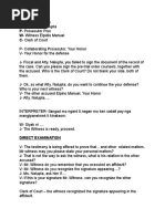 Direct Examination Questions Sample | PDF | Witness | Common Law