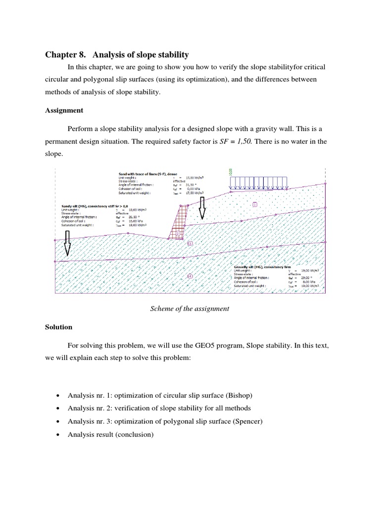 Chapter 8. Analysis of Slope Stability: Assignment | PDF | Mechanical ...