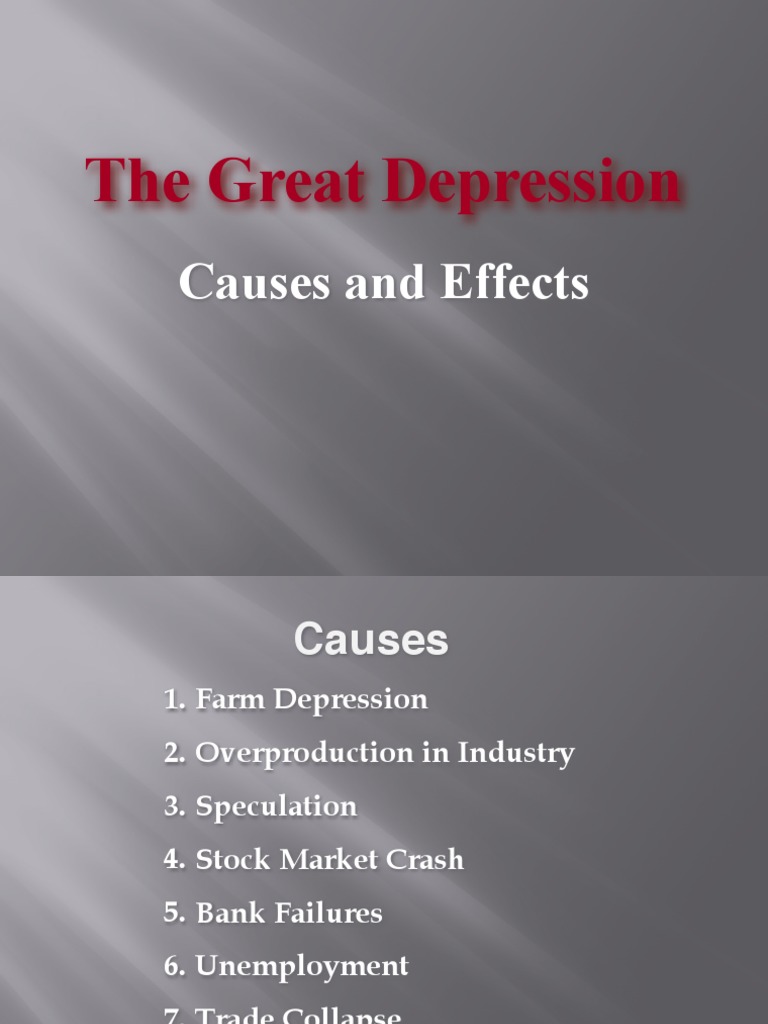 Causes and Effects of the Great Depression | PDF