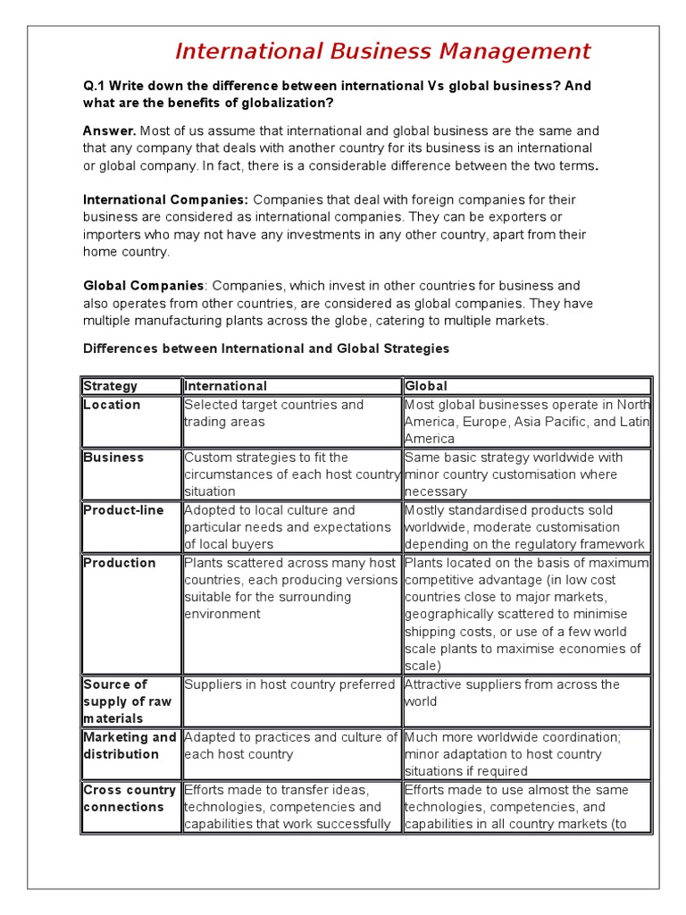 International Business Management | PDF | World Trade Organization | Trade