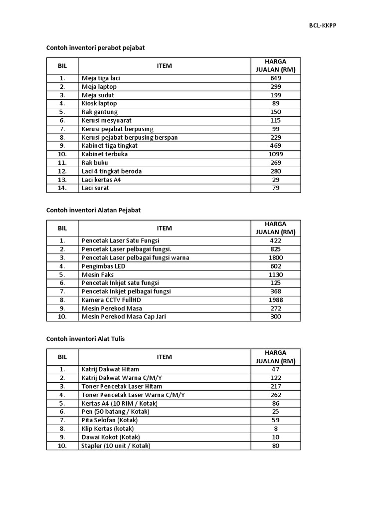 Contoh Inventori PDF | PDF