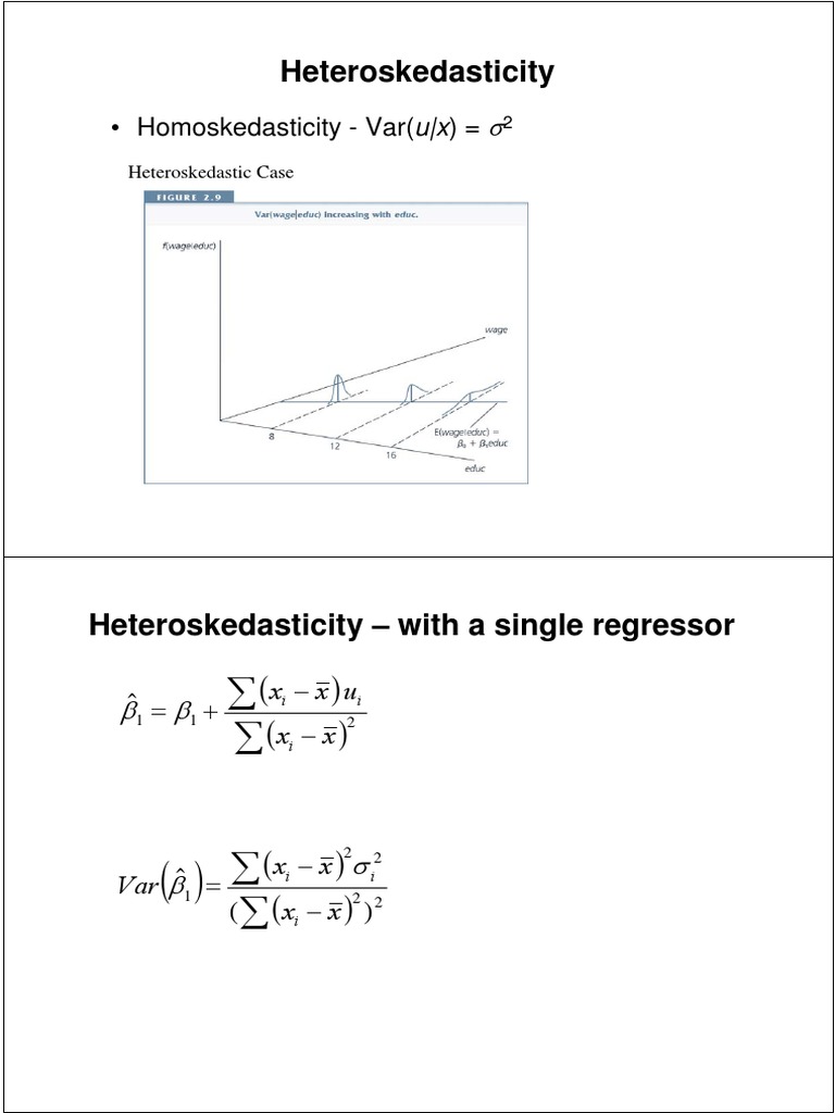 Heteroskedasticity Homoskedasticity Var U X Download Free