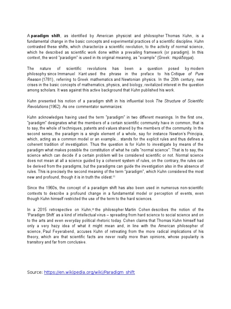 Thomas Kuhn Concepts Experimental Scientific Discipline Normal Science ...