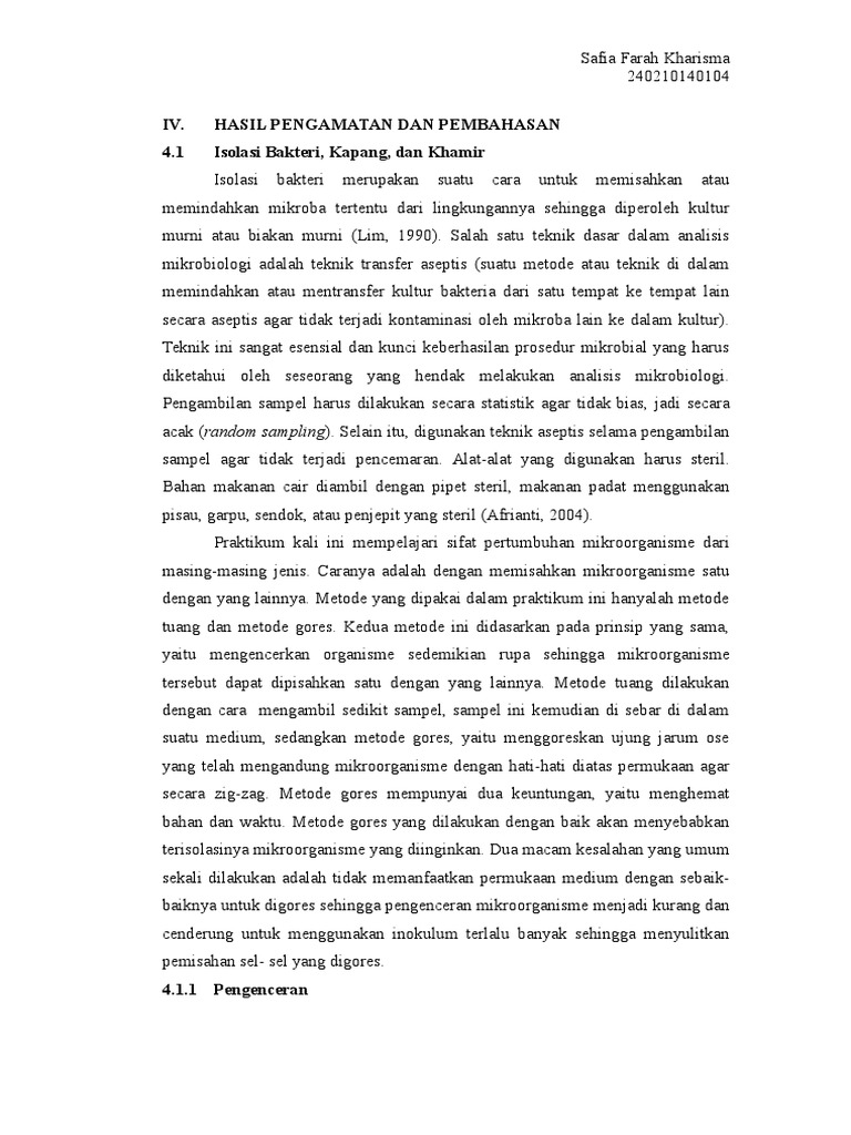 Isolasi Kapang dan Khamir dalam Mikroba | PDF