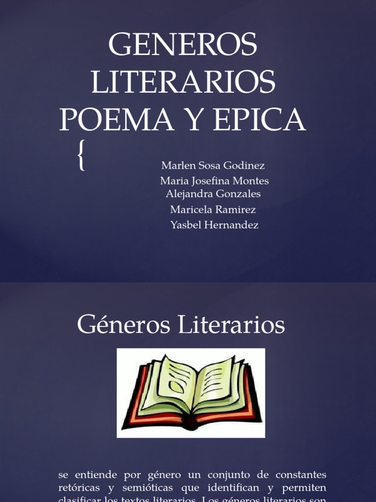 Presentacion de Generos Literarios | PDF | Poesía | Novelas