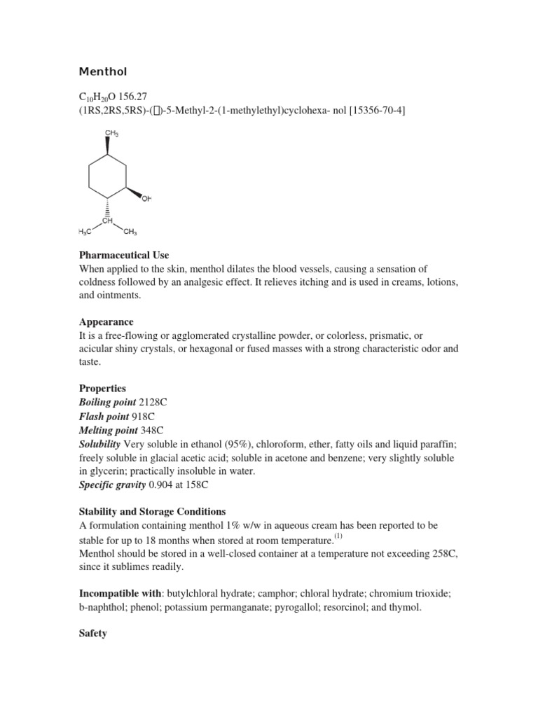 Menthol | PDF