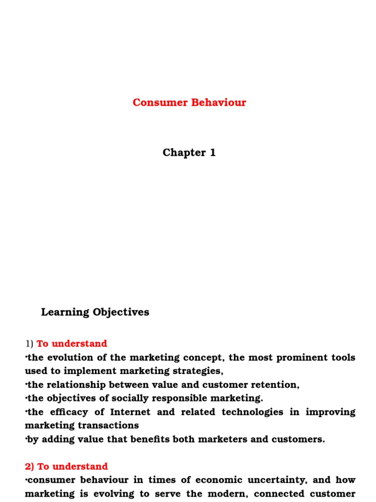 Chapter 1 | PDF | Consumer Behaviour | Marketing