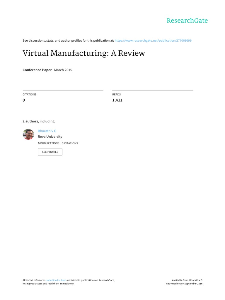 Virtual Manufacturing | PDF | Virtual Reality | Simulation