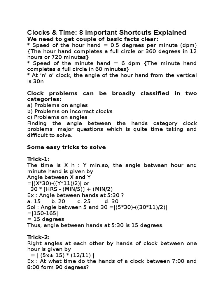 Clocks & Time: 8 Important Shortcuts Explained: We Need To Get Couple ...