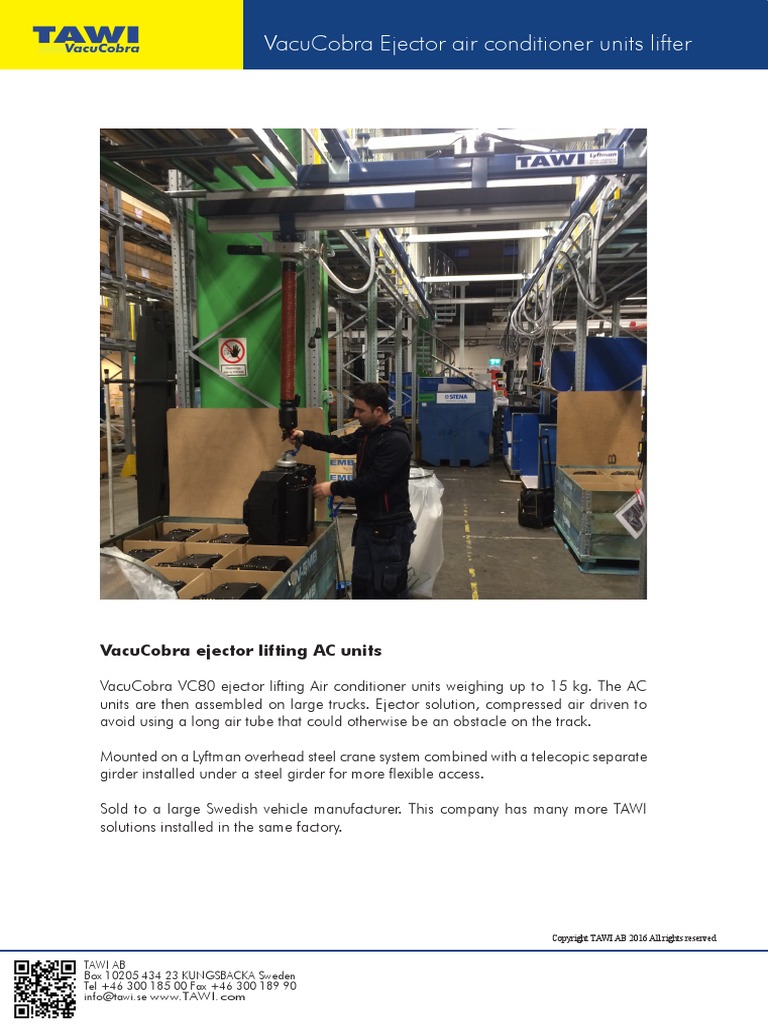 Vacucobra Ejector Air Conditioner Units Lifter | PDF | Technology ...