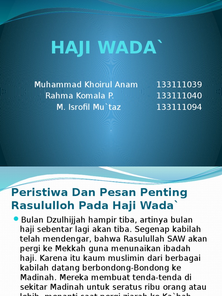 Haji Wada' | PDF | Agama & Spiritualitas