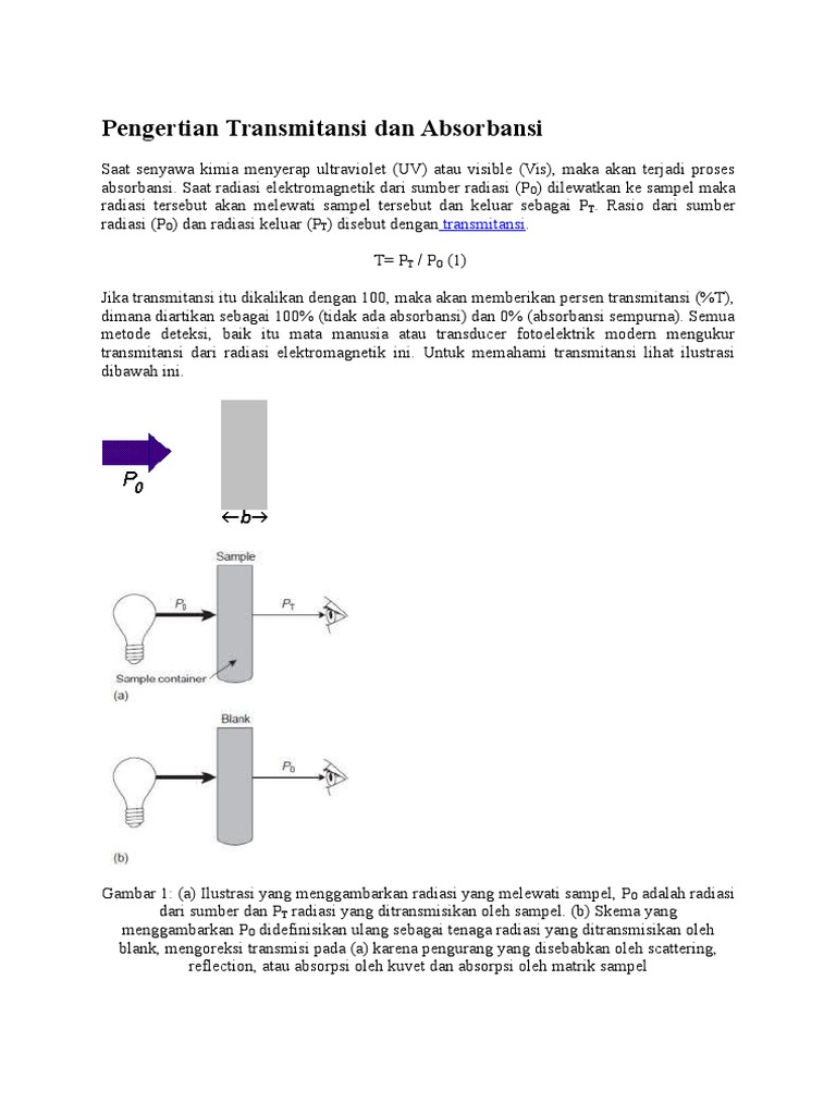 Pengertian Transmitansi Dan Absorbansi | PDF