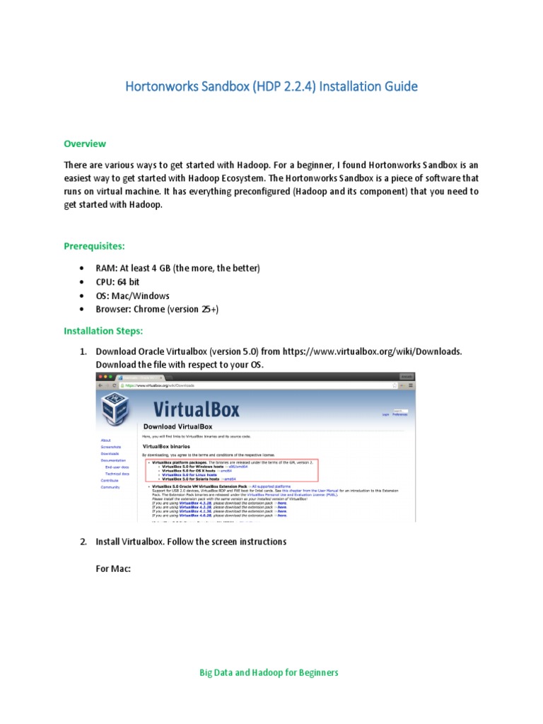Install Hortonworks Sandbox HDP 2.2 Guide | PDF | Apache Hadoop | Secure Shell