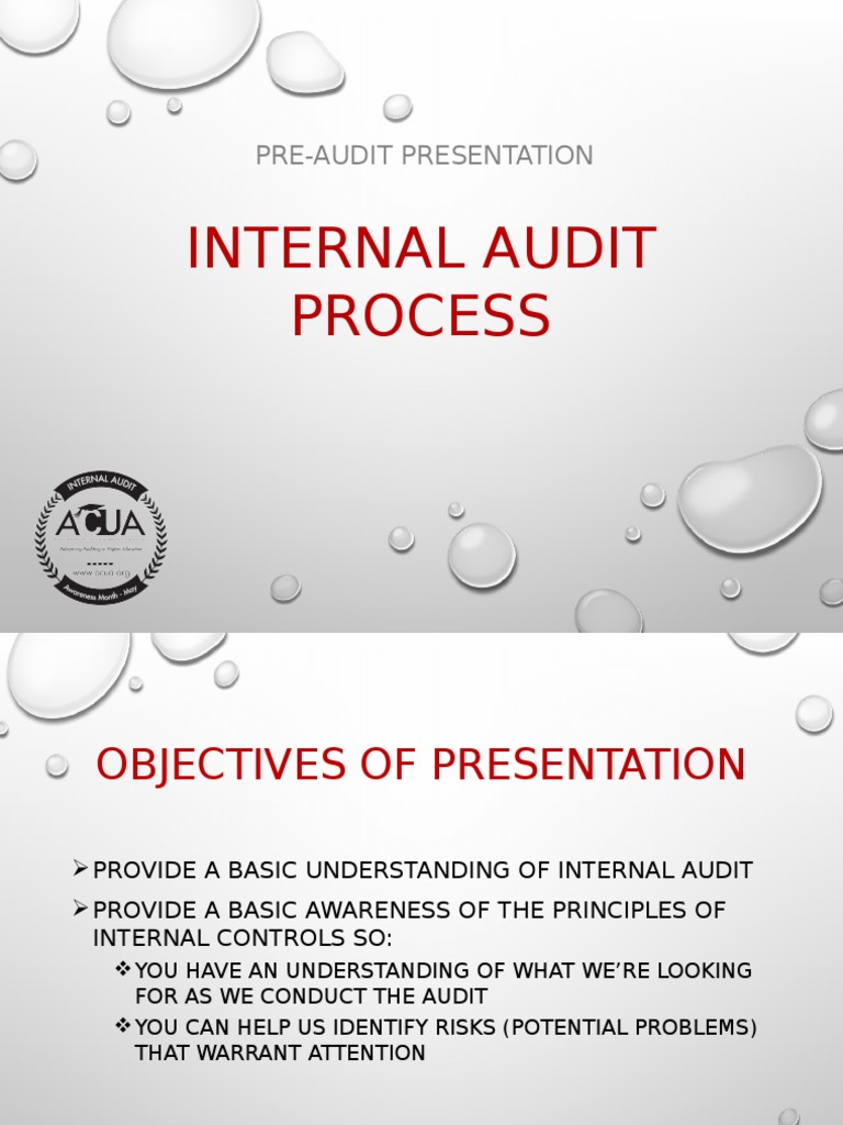 I A Awareness Presentation Internal Audit Processes | PDF | Internal ...