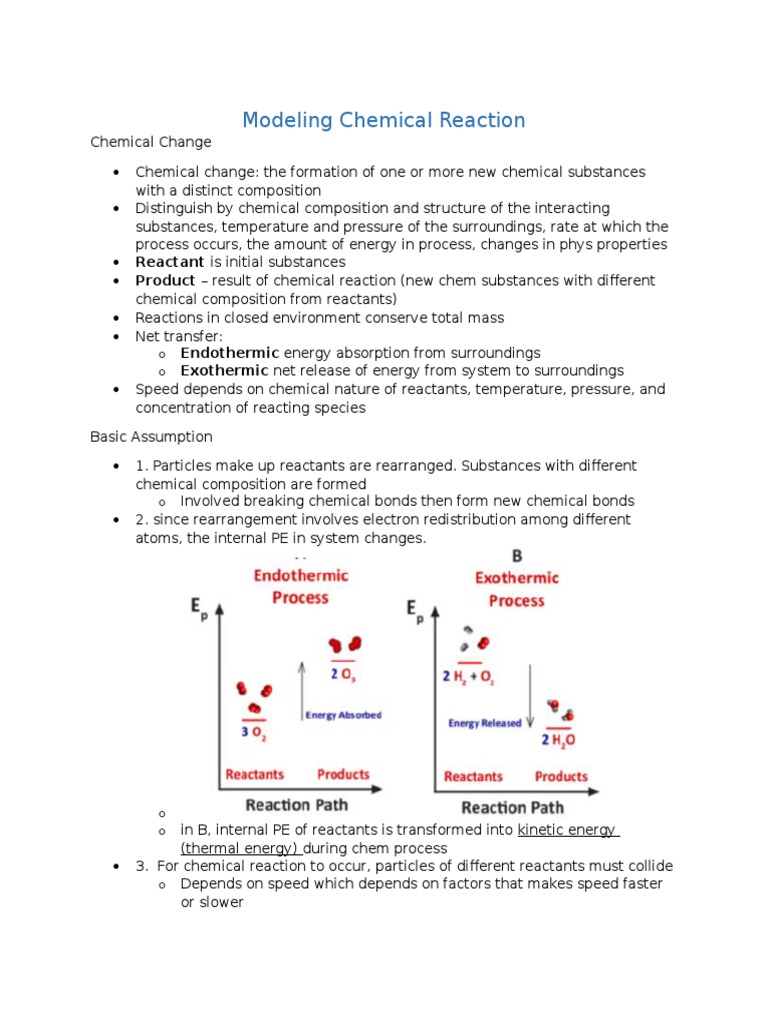 Modeling Chemical Reaction | PDF | Chemical Reactions | Chemical Substances