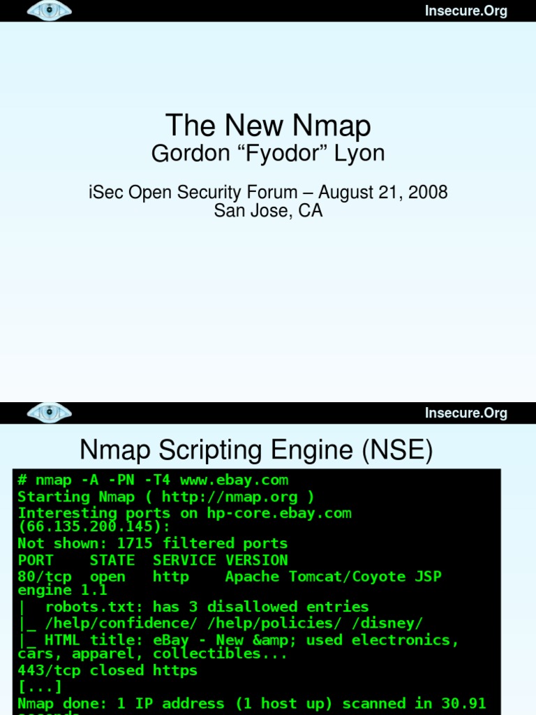 The New Nmap: Gordon "Fyodor" Lyon | PDF | Port (Computer Networking) | Transmission Control ...