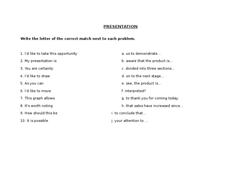 Contextual Exercises - Presentation | PDF