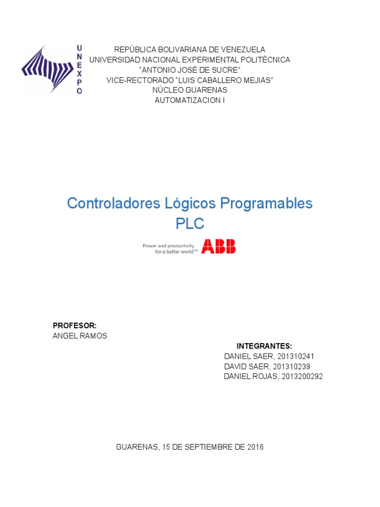 Información Resumida de Automatas Programables ABB | PDF | Controlador lógico programable ...