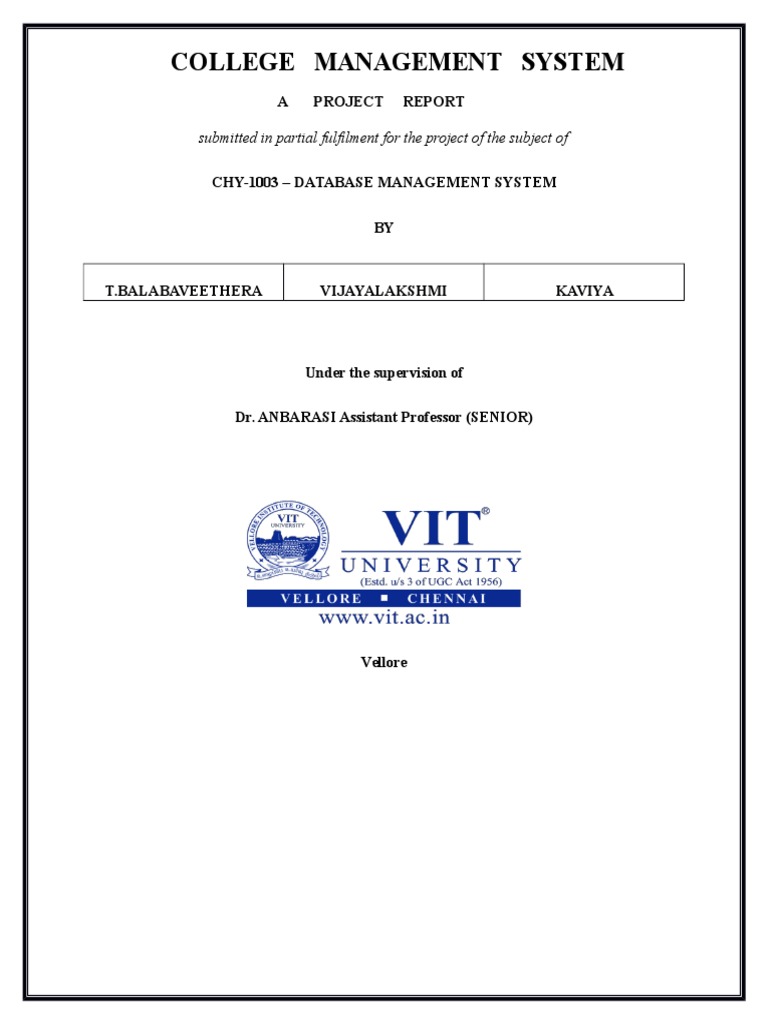 College Management System Project Report | PDF | Information Technology ...