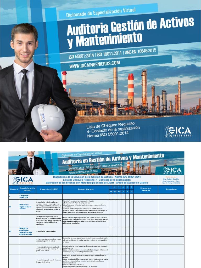 ISO 55001 CheckList 4 - Contexto Organizacional - Gica Ingenieros | PDF ...