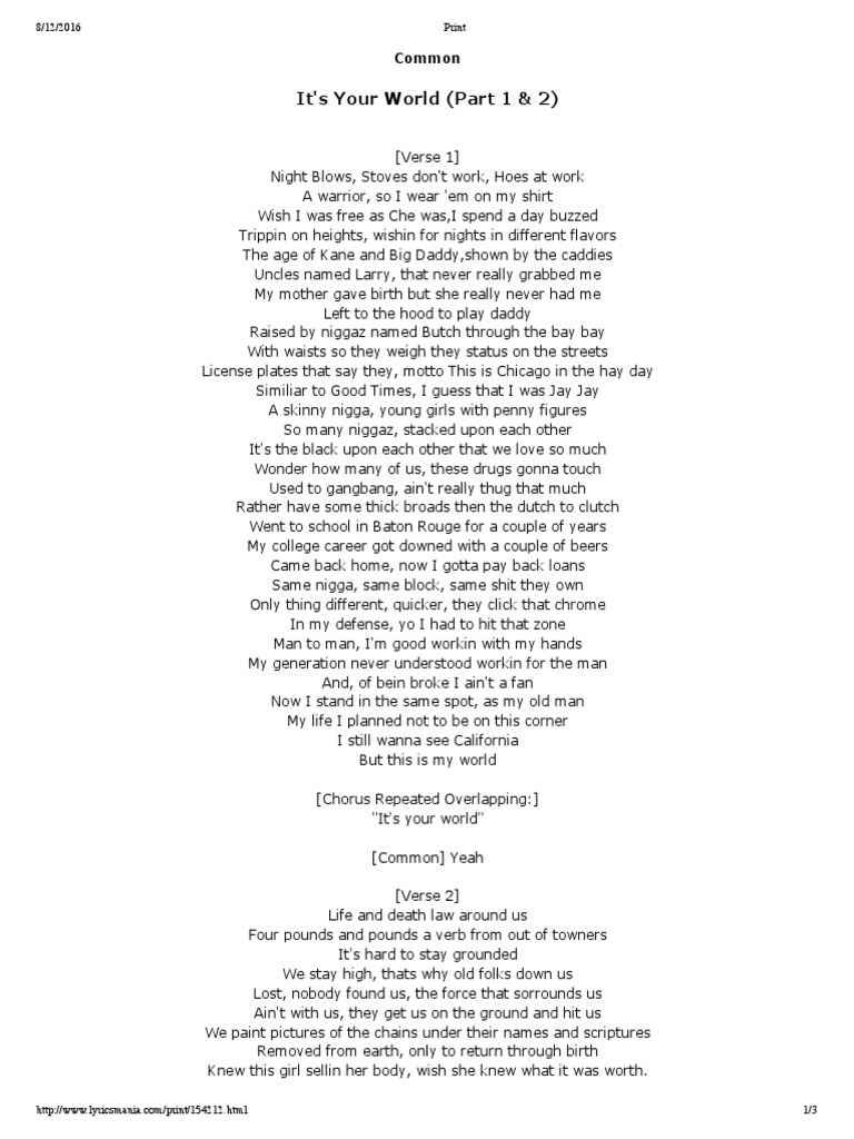 Common Lyrics | PDF | Leisure | Entertainment (General)