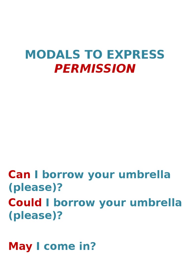 Modals To Express: Permission | PDF