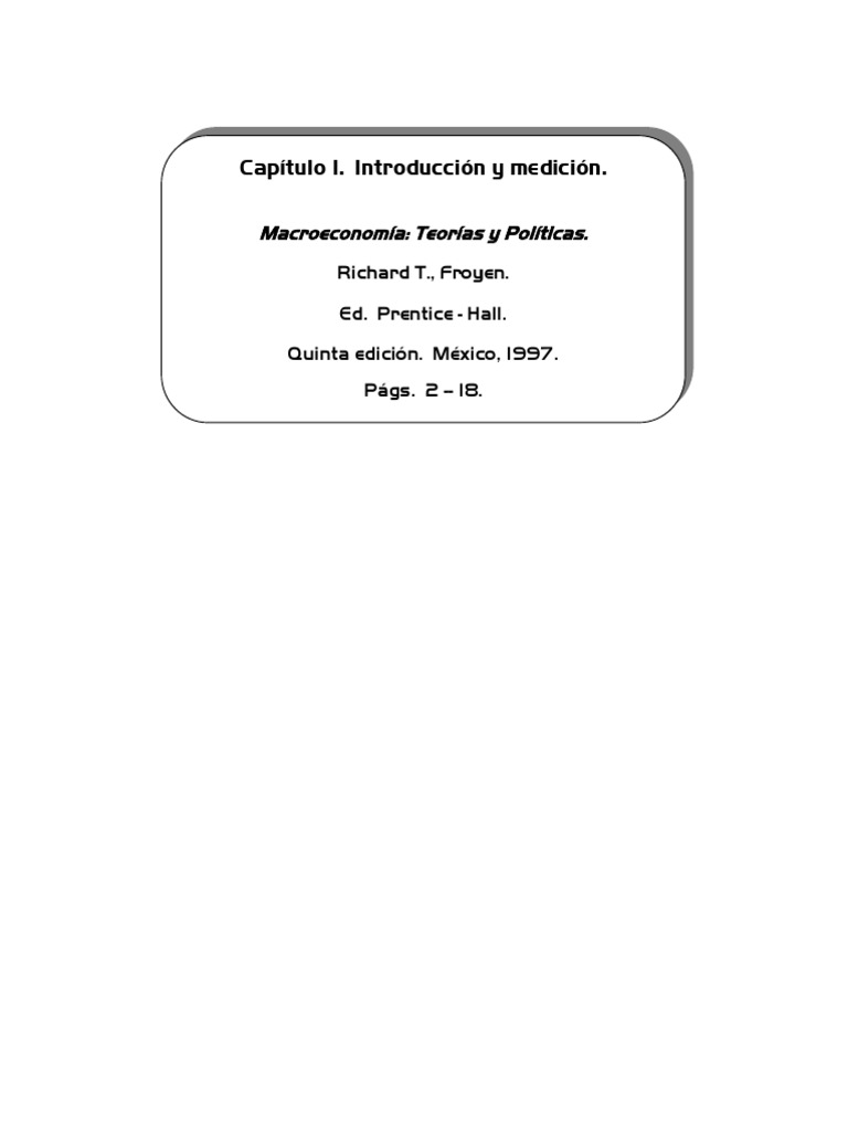 Macroeconomia Froyen Capítulo 1 | PDF