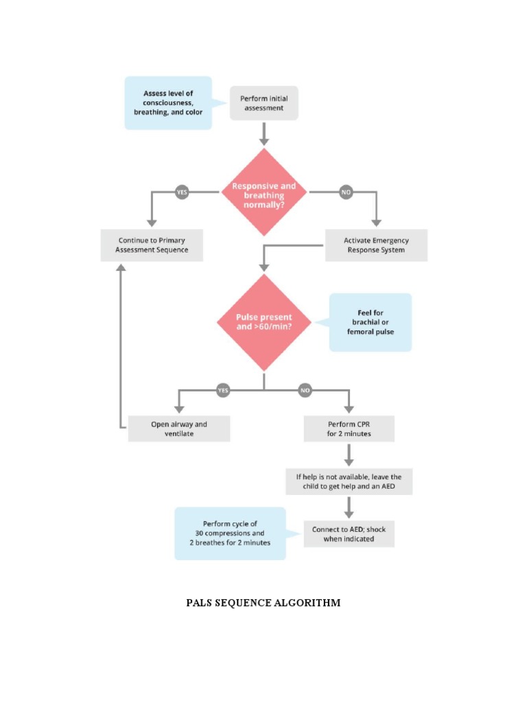 Pals Sequence Algorithm | PDF | Cardiopulmonary Resuscitation | Heart