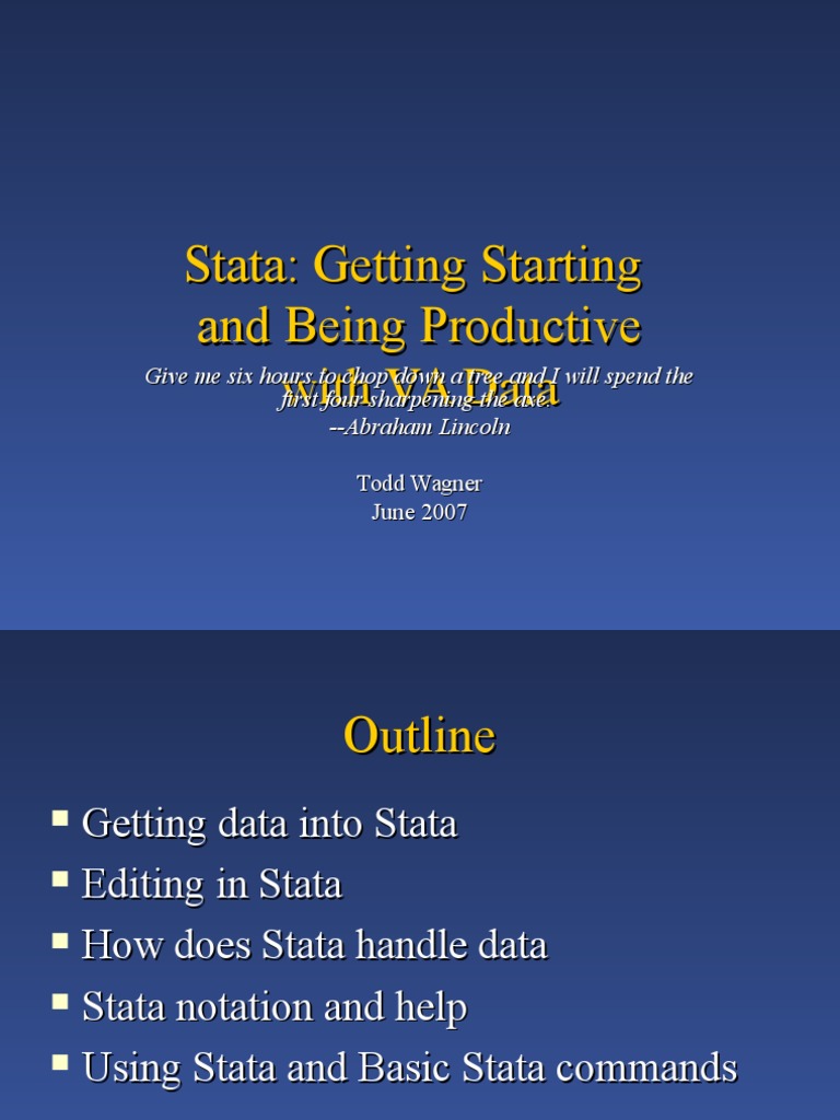 Stata: Getting Starting and Being Productive With VA Data | Download Free PDF | Sas (Software ...
