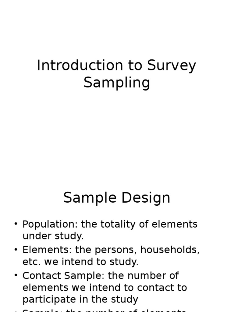 9 Sample Design | PDF