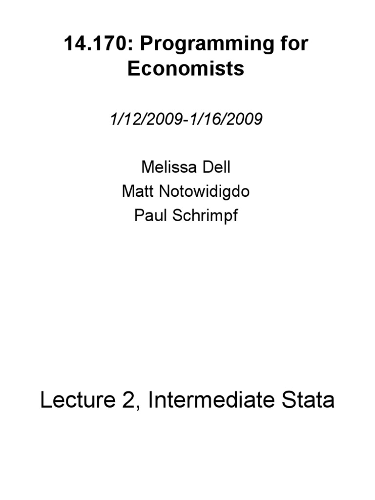 Intermediate Stata commands for econometrics analysis | PDF | Statistical Theory | Statistics