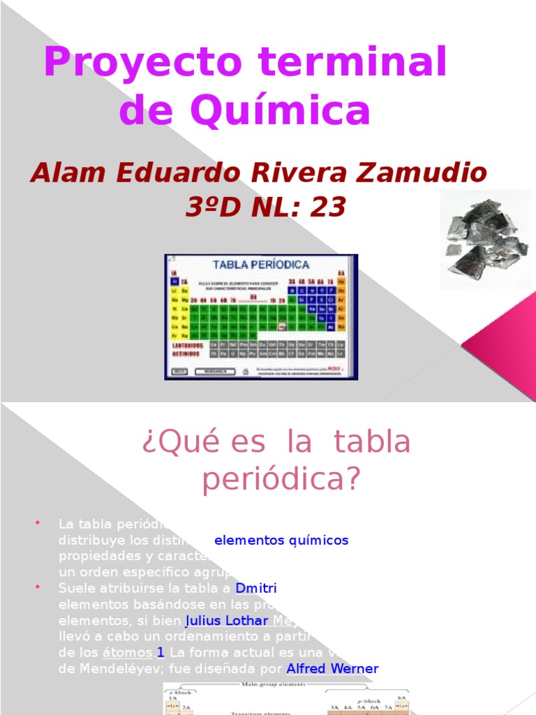 Proyecto Final de Quimica | PDF | Tabla periódica | Átomos