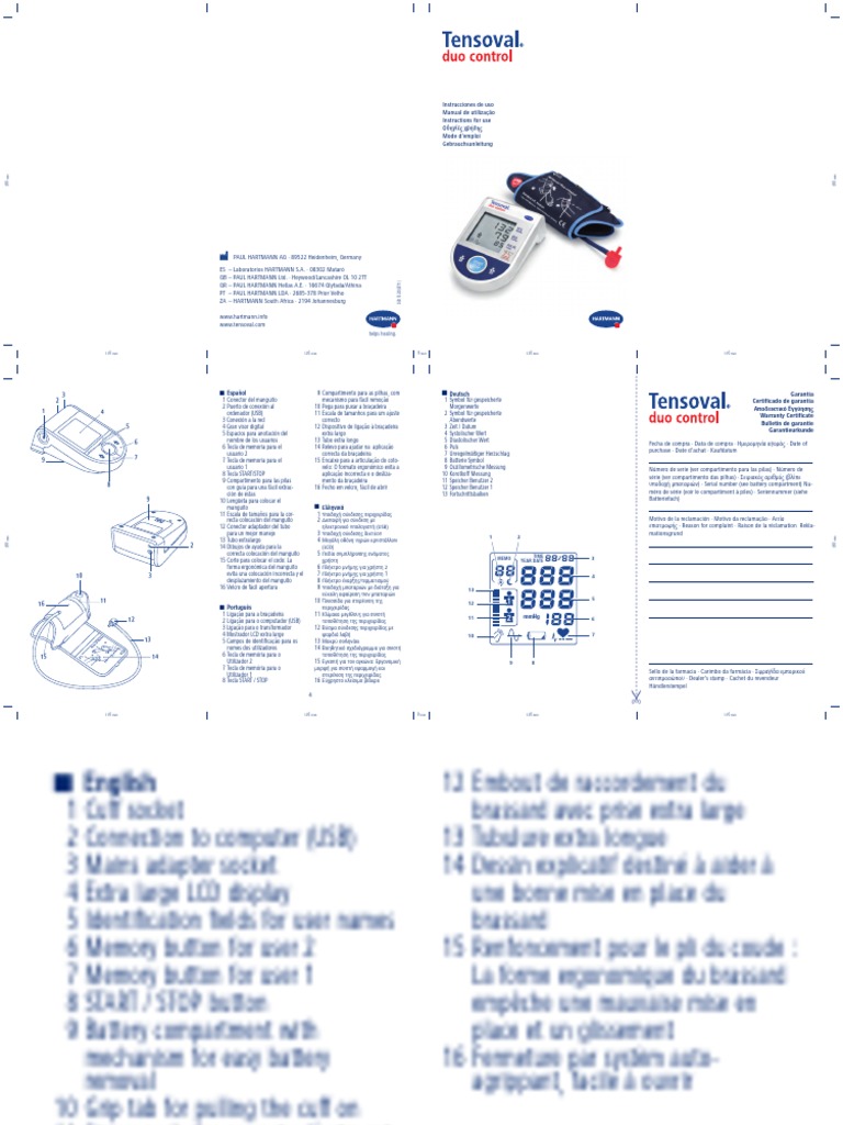 Manual Tensoval Duo Control | PDF | Presión sanguínea | Hipertensión