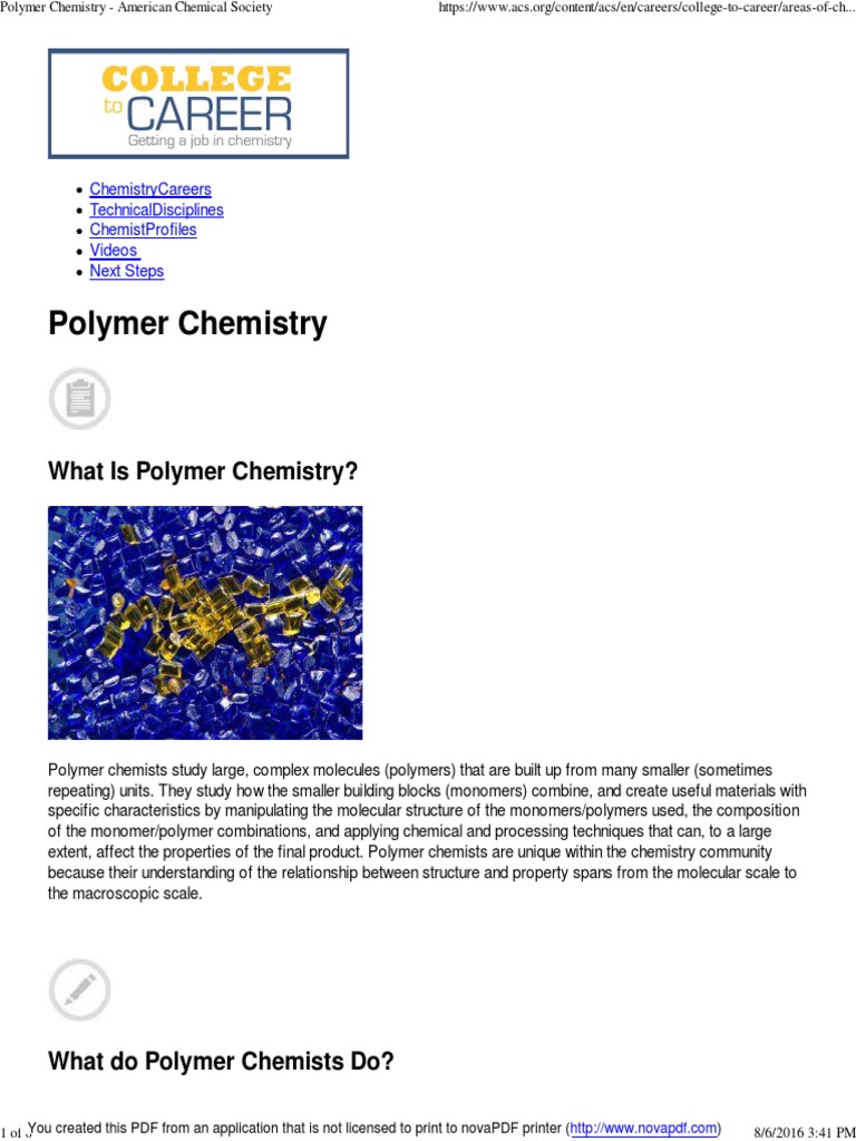 What Is Polymer Chemistry? | PDF | Polymers | Plastic
