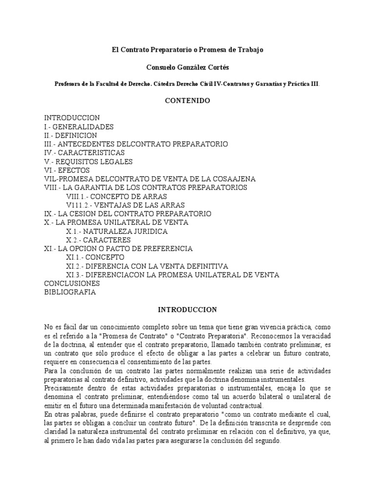 Contrato Preparatorio | PDF | Derecho privado | Virtud