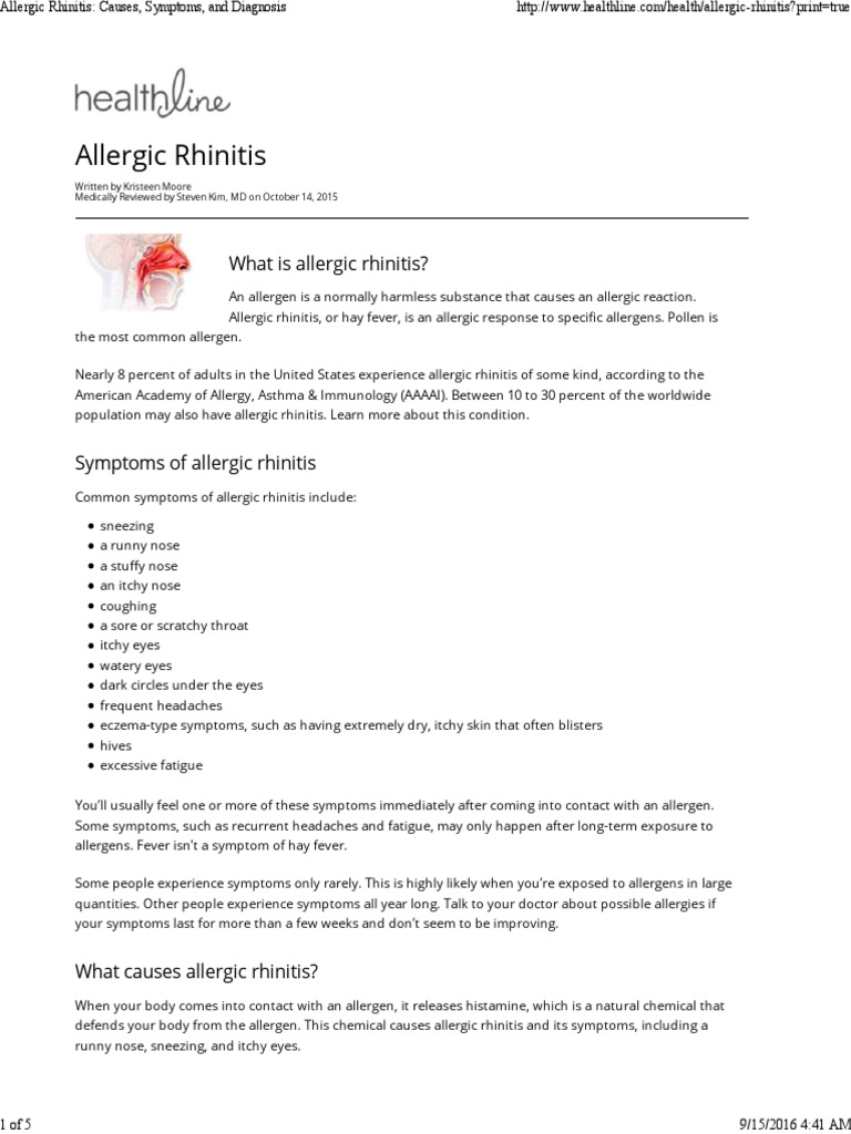 Allergic Rhinitis_ Causes, Symptoms, And Diagnosis | Allergen | Allergy