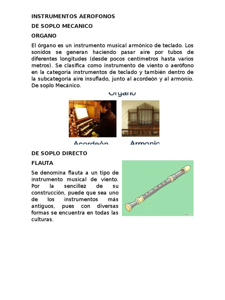INSTRUMENTOS AEROFONOS | Instrumentos de viento | Flauta