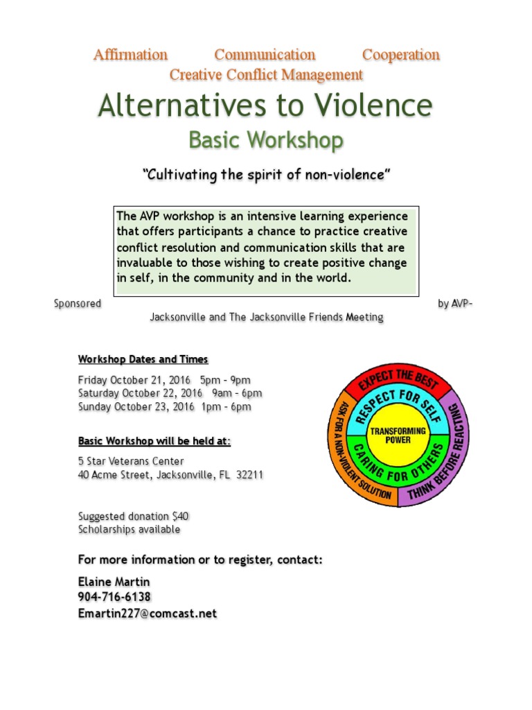 Alternatives To Violence: Basic Workshop | PDF | Cognition ...
